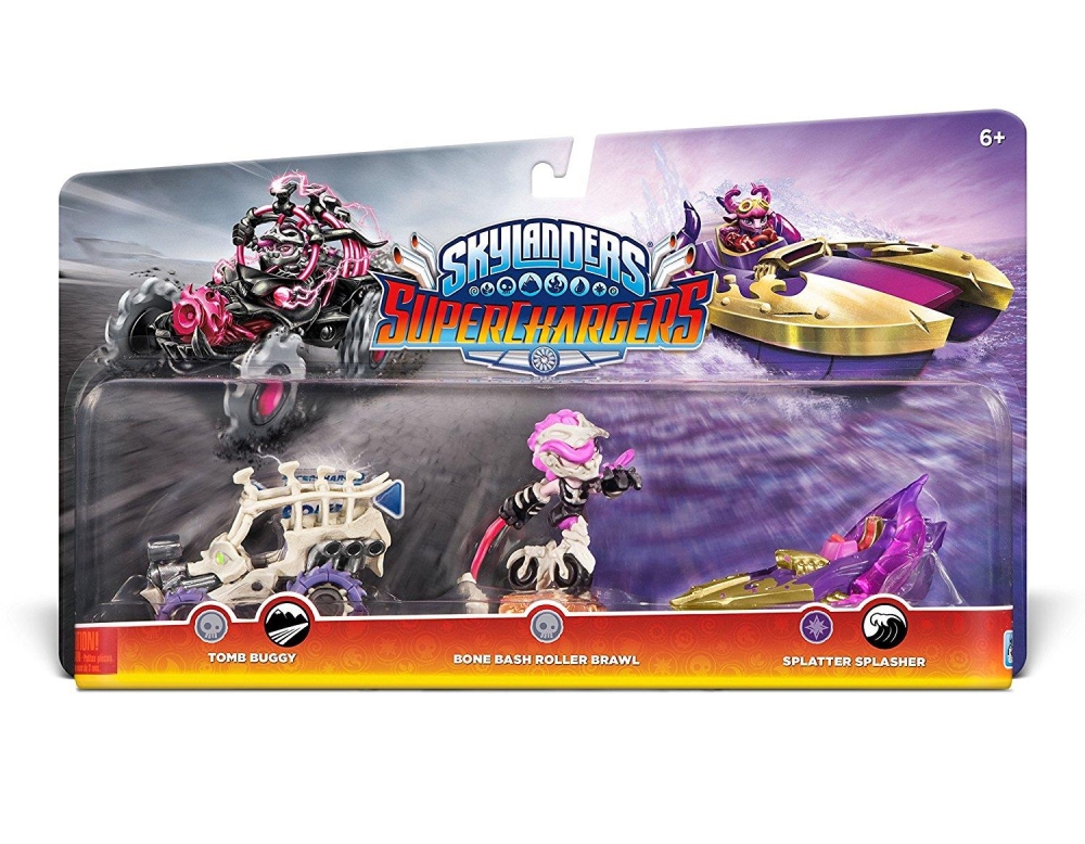 Skylanders Superchargers Tomb Buggy + Bone Bash Roller + Splatter ...